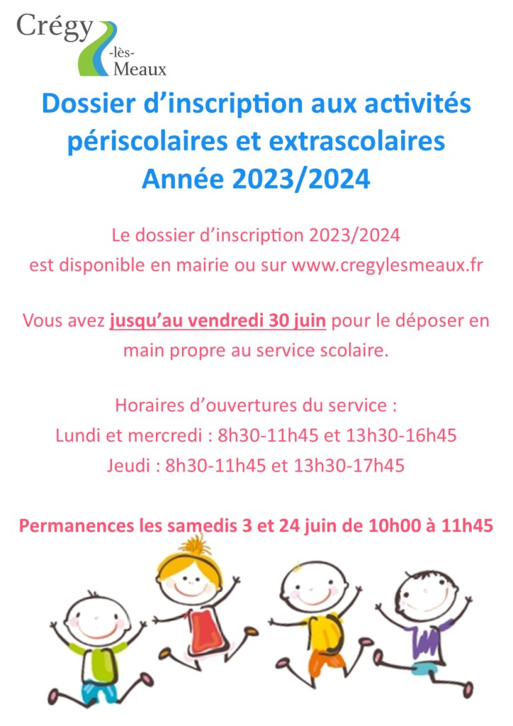 Dossier d'inscription de vos enfants, le service scolaire vous ...